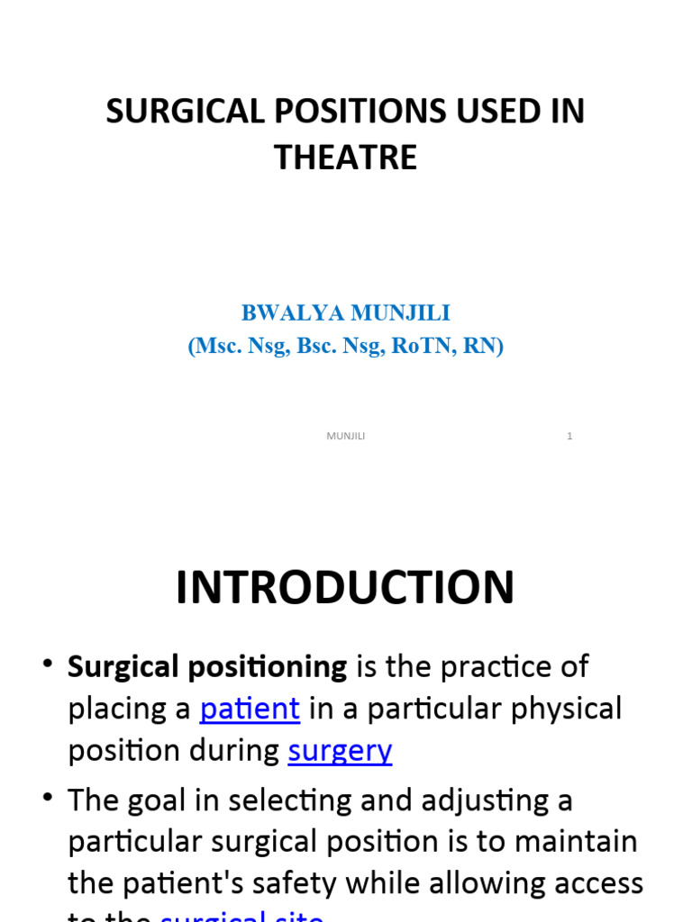 Positions Used in Surgery B.M | PDF | Pelvis | Clinical Medicine