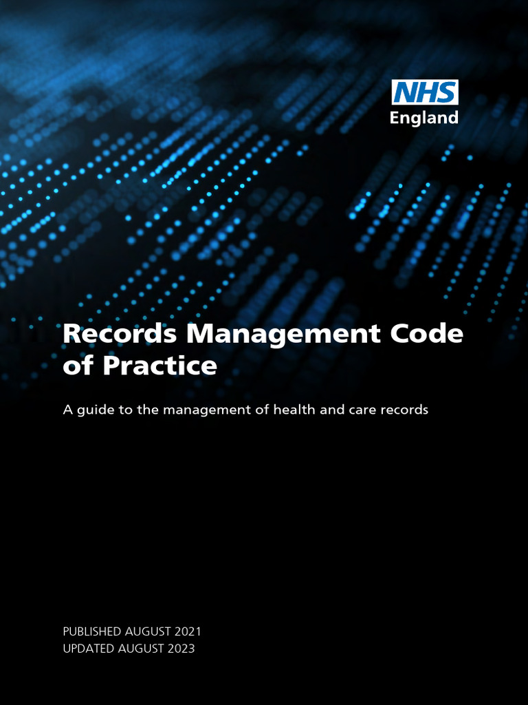 NHS Records Management Code 2023 | PDF | Records Management | National ...