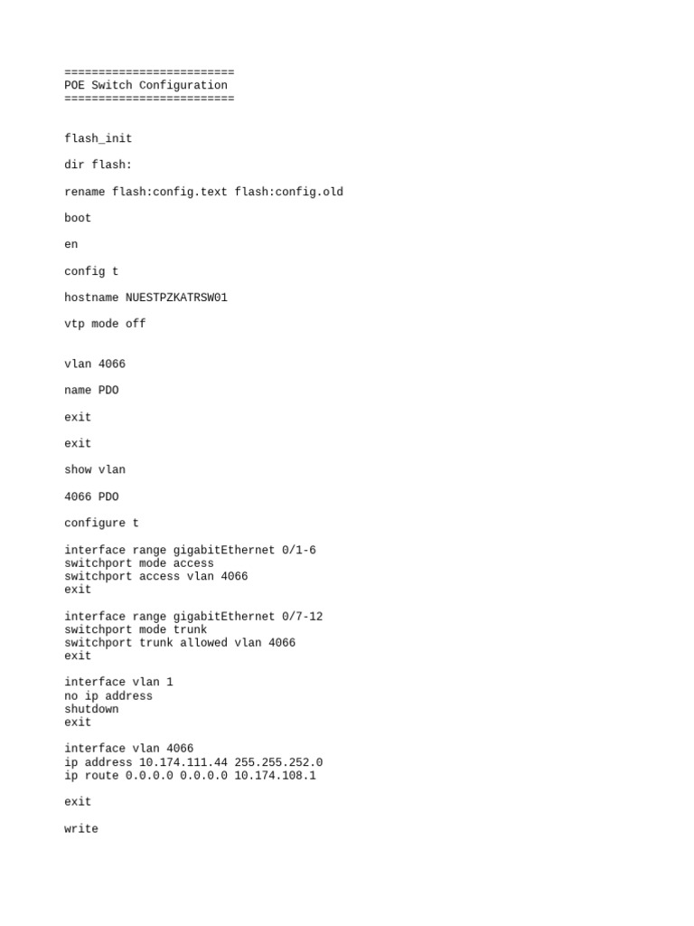 POE Switch Configuration | PDF