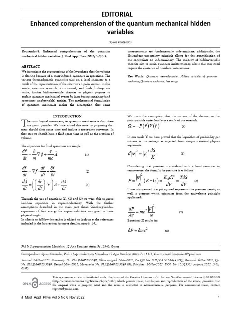 Modern and Apllied Physics Paper | PDF | Quantum Mechanics | Physics
