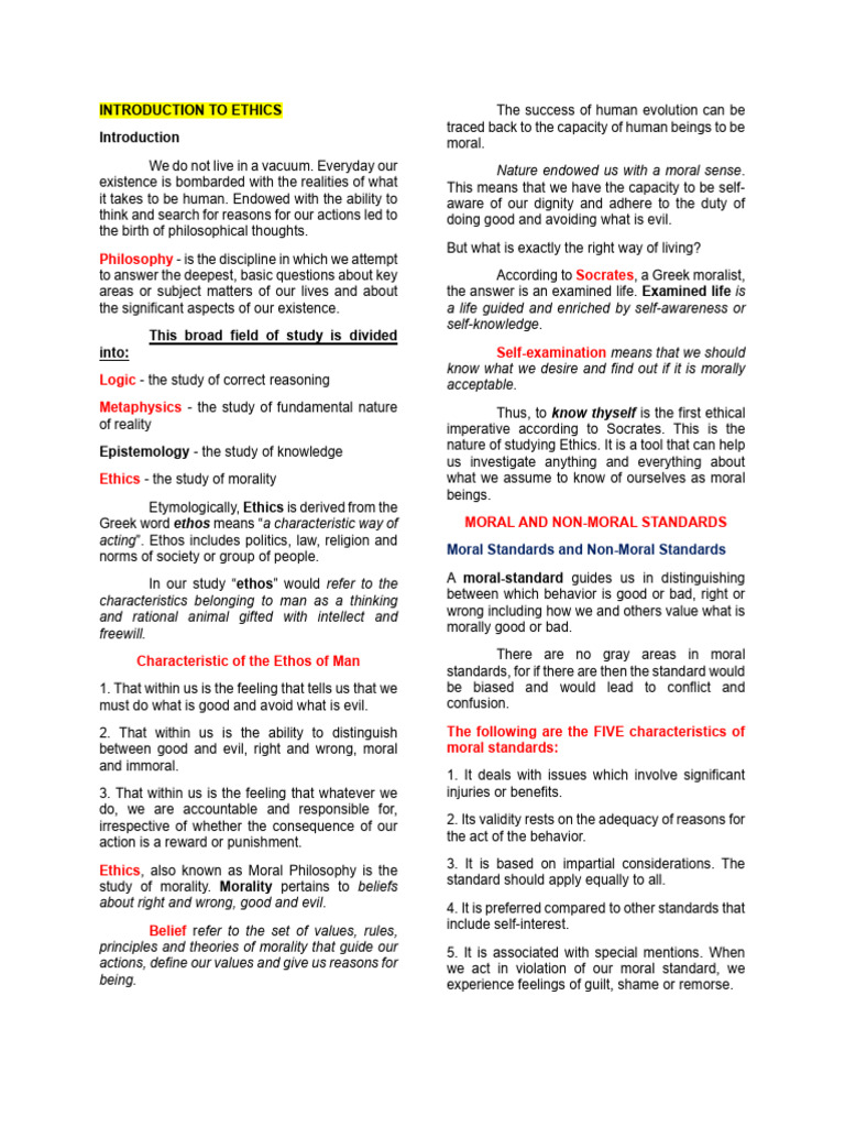 Ethics | PDF | Morality | Reason