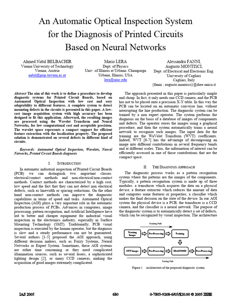 An Automatic Optical Inspection System For The Diagnosis of Prin | PDF ...