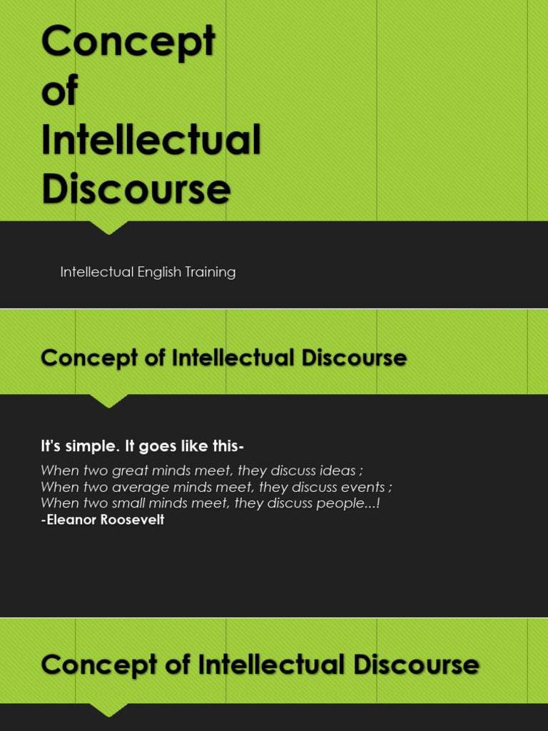Intellectual Discourse Guide | PDF | Discourse | Mind