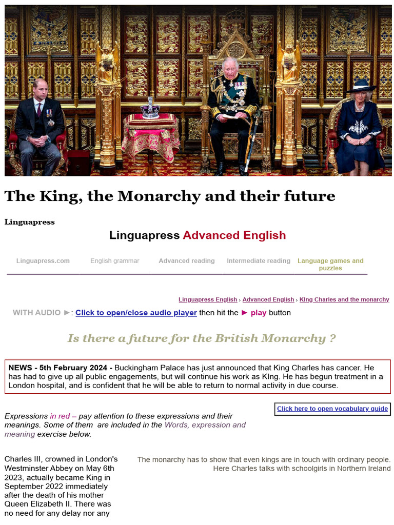 King Charles, and The Future of The British Monarchy | PDF | Cost Of ...