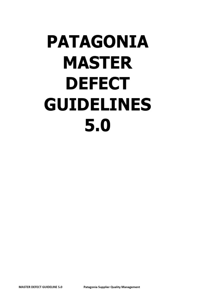 MASTER DEFECT GUIDELINE 5.0.final Draft | PDF | Seam (Sewing) | Textiles