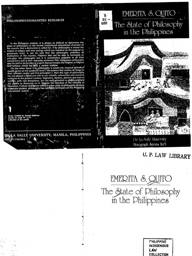 The State of Philosophy in The Philippines by Emerita Quito | PDF ...
