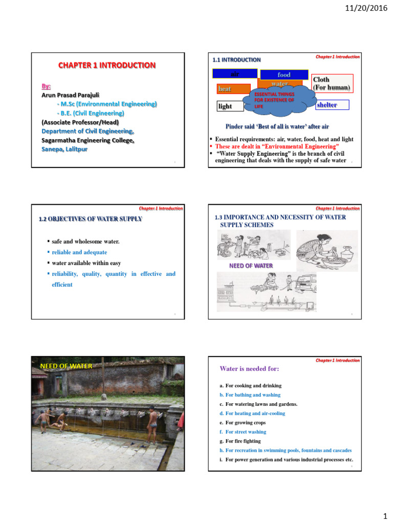 Overview of Water Supply Engineering | PDF | Drinking Water | Water