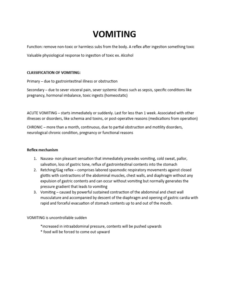 VOMITING | PDF | Vomiting | Stimulus (Physiology)