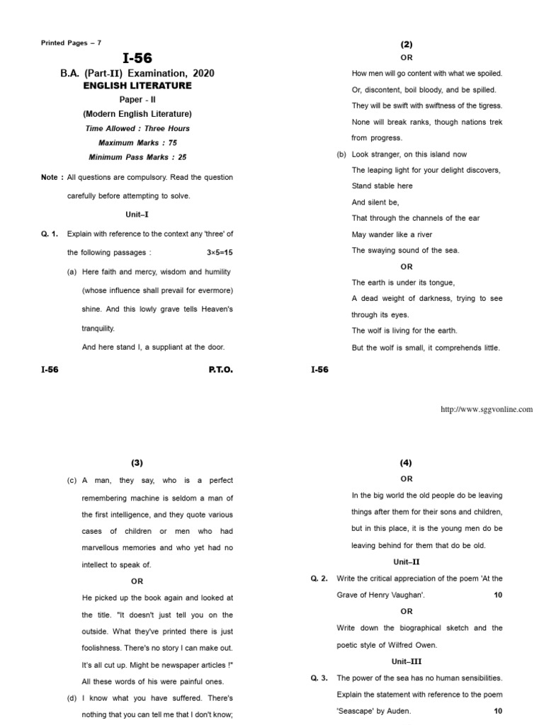 ba-part-2-modern-english-literature-1-56-2020 | PDF