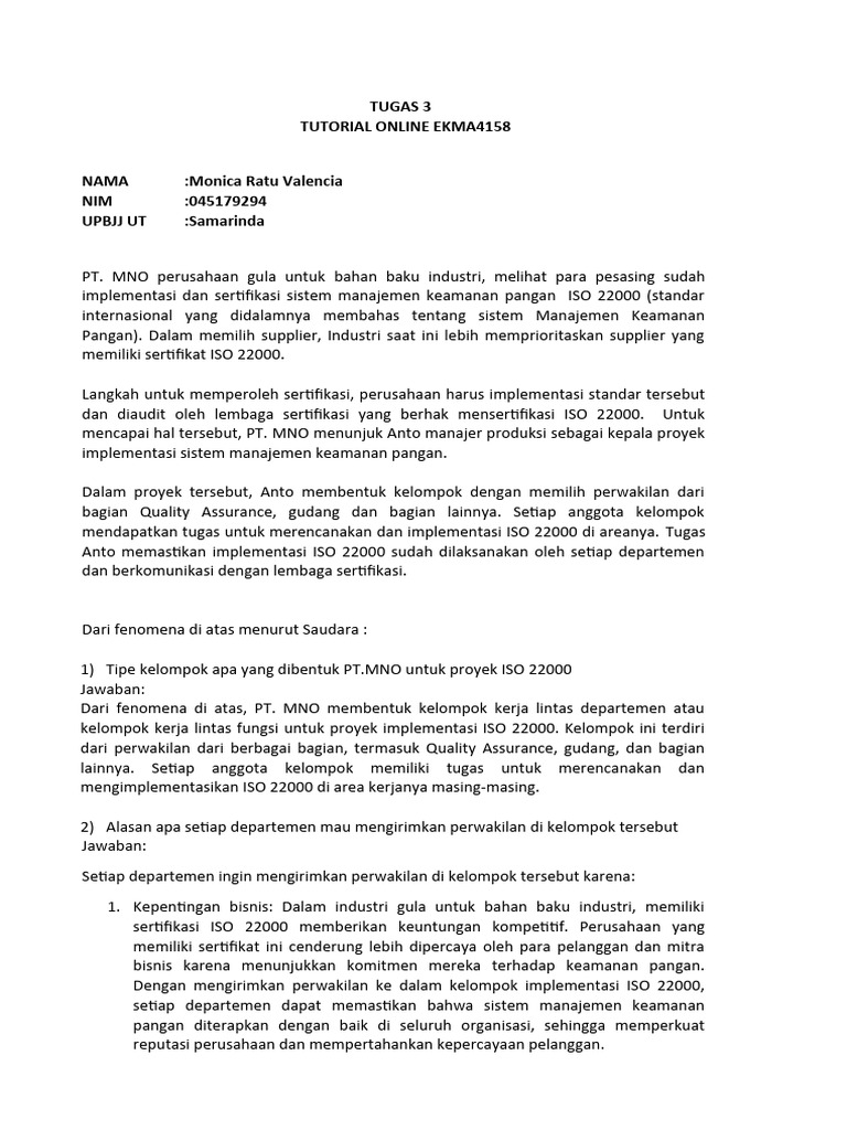 Monica Ratu Valencia-045179294-Tugas 3-Perilaku Organisasi | PDF | Pengelolaan Keuangan & Uang ...