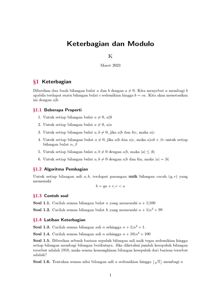 Keterbagian Modulo | PDF