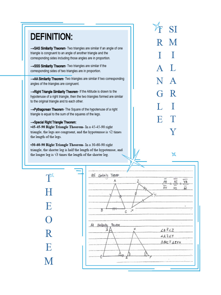 Triangle Similarity Theorems Explained | PDF