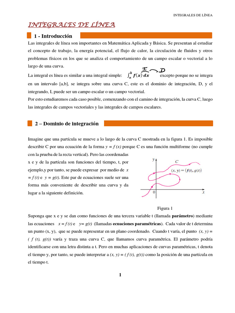 Integrales de Linea | PDF | Integral | Vector Euclidiano