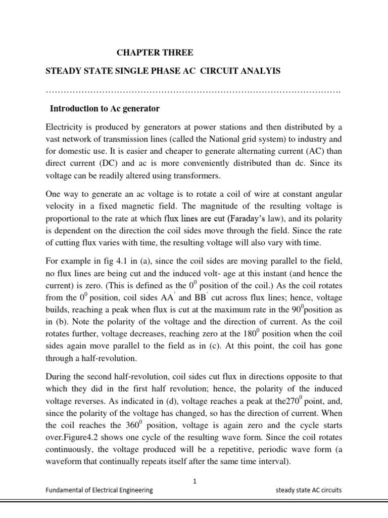 Fundamental of Electrical Engineering Module 3 1 Single Phase AC | PDF | Electrical Impedance ...