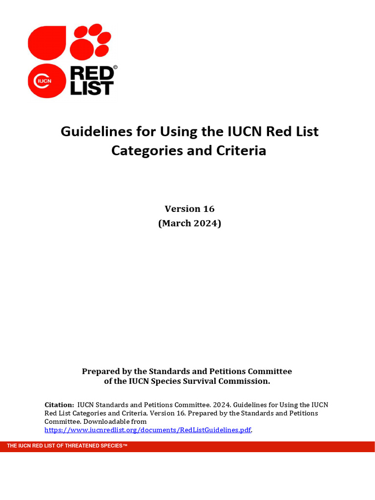 Red List Guidelines | PDF | Endangered Species | Species
