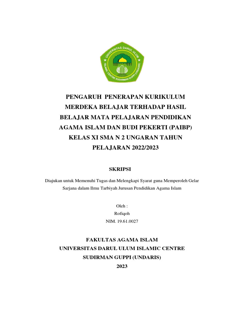 SKRIPSI - Rofiqoh | PDF