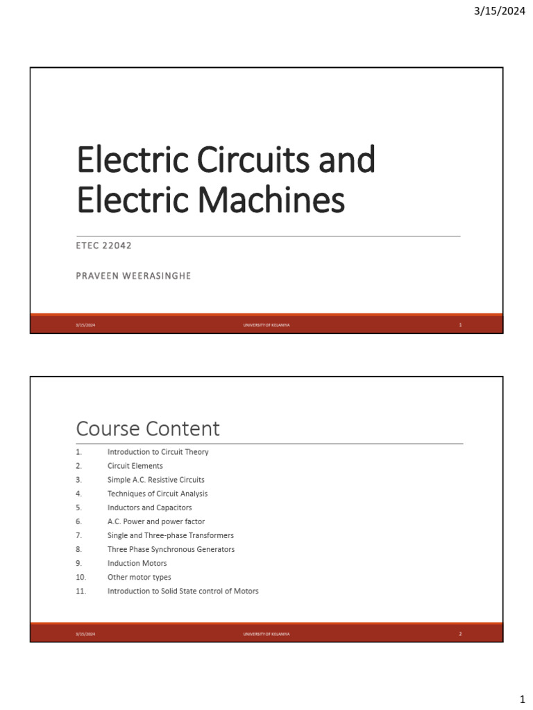 Day1_Basic Theory | PDF | Electrical Network | Inductance