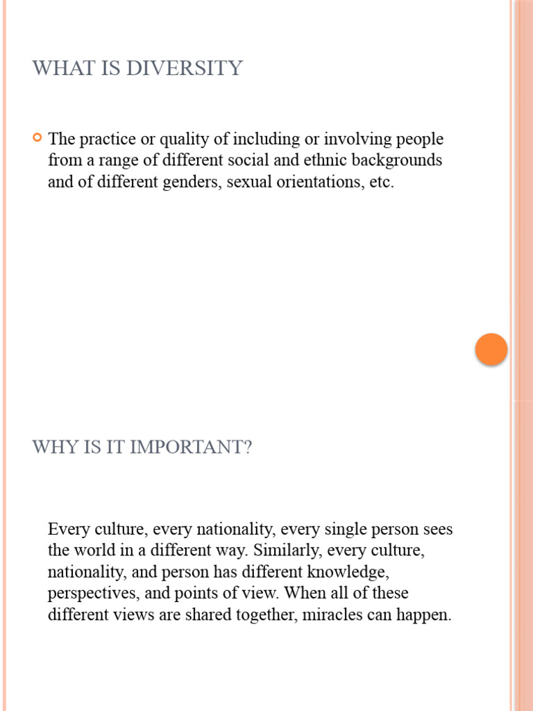 Understanding Diversity: Types and Importance | PDF