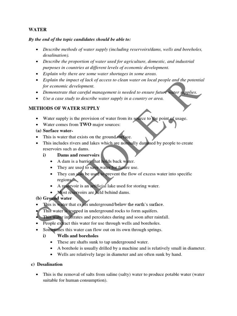 Water Supply Methods and Management | PDF | Water | Water Scarcity