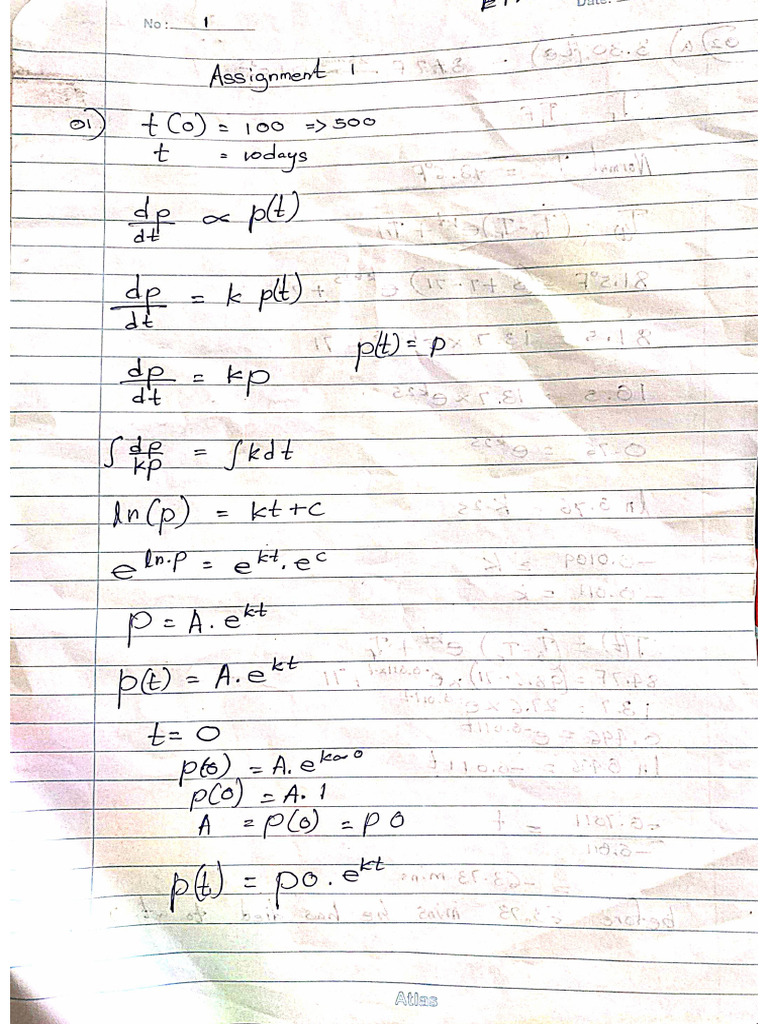 Assignment 1 Applied Calculus2 | PDF