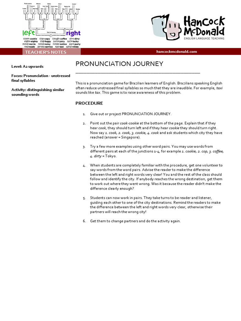 Pronunciation Journey | Download Free PDF | Stress (Linguistics ...