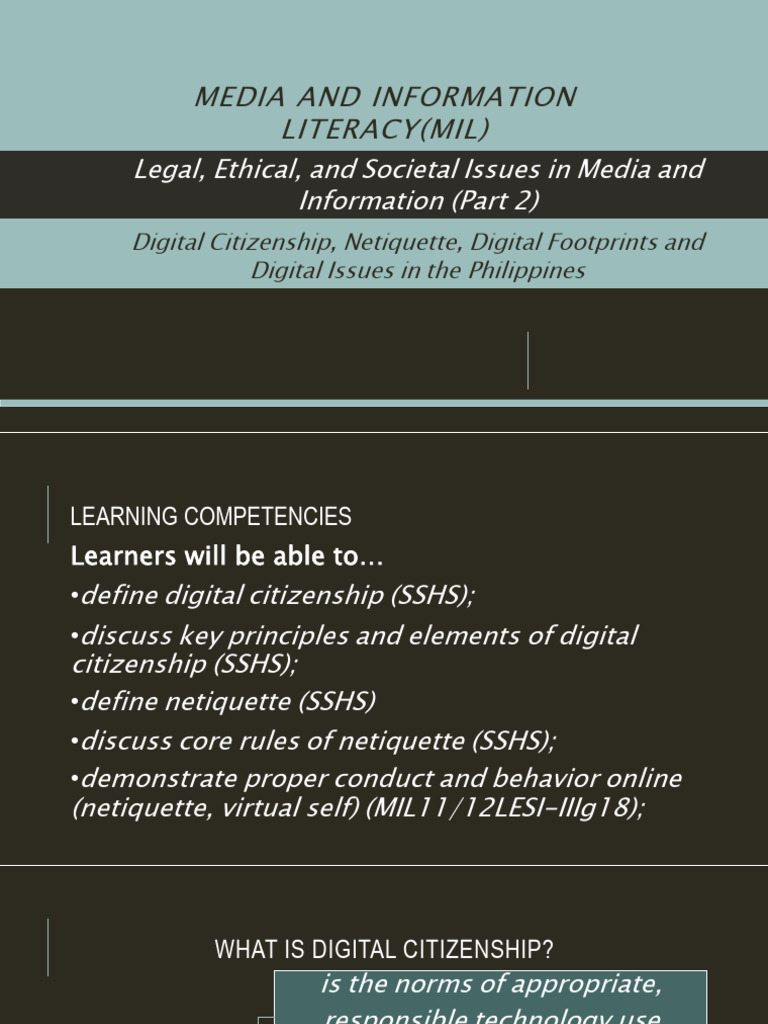 Digital Citizenship and Netiquette Guide | PDF | Information Literacy ...
