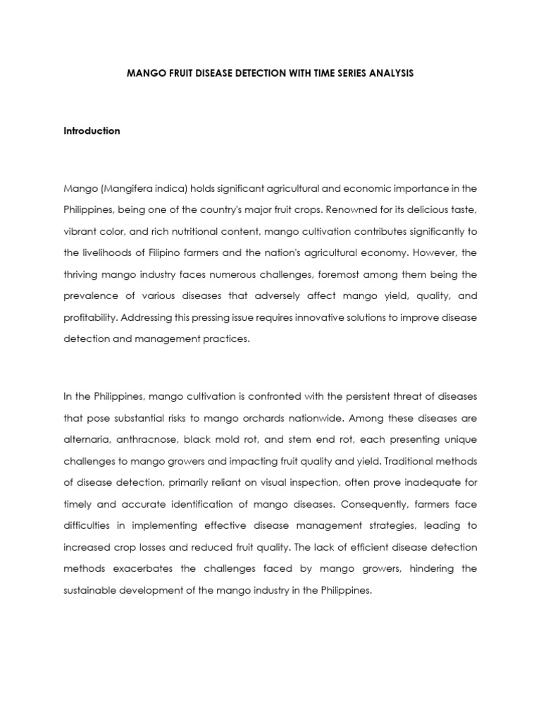 Mango Fruit Disease Detection With Time Series Analysis | PDF | Machine ...
