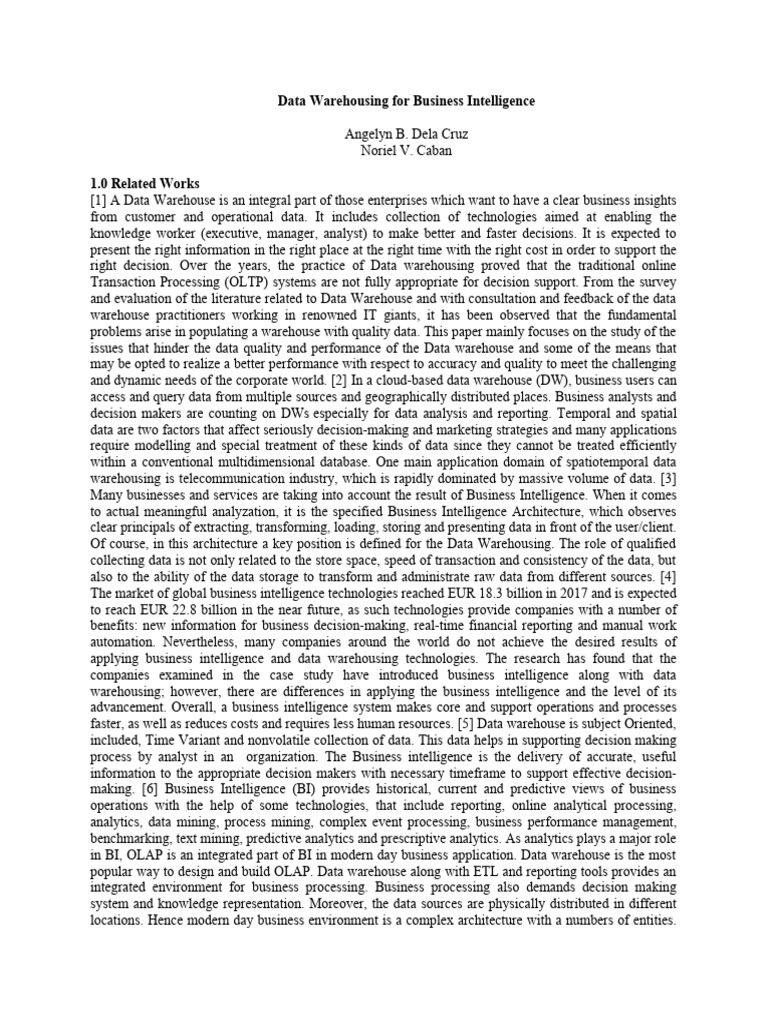 Data Warehousing for Business Intelligence | PDF | Business ...