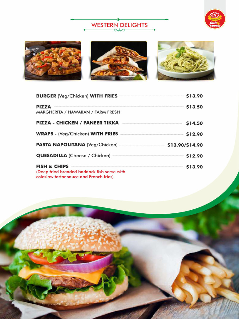 Fork N Spoon Western Menu | PDF