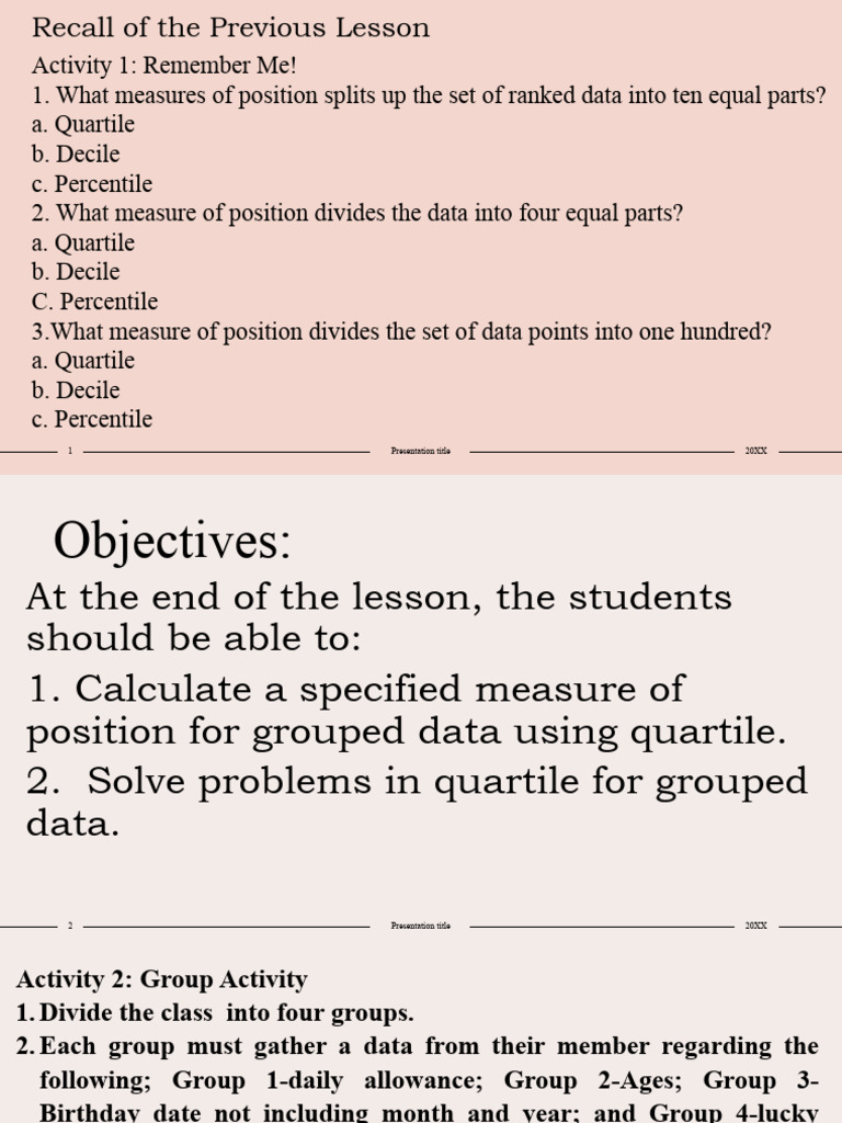 Math10 - Quartile For Grouped Data - Fornolles | PDF | Quantile ...