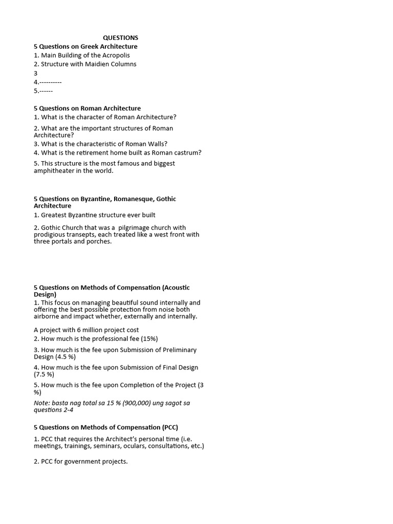 JUNE 2022 ALE Questions | PDF | Door | Wall