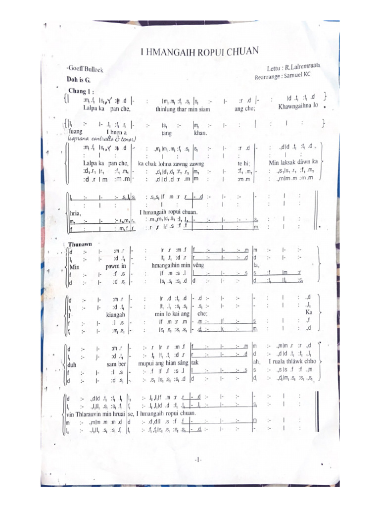 I Hmangaih Ropui Chuan | PDF