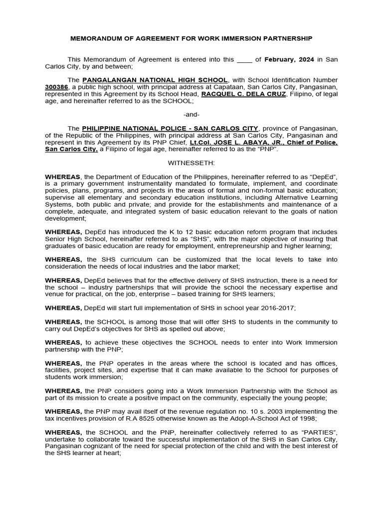 MOA Sample | Download Free PDF | Intellectual Property | Personal ...