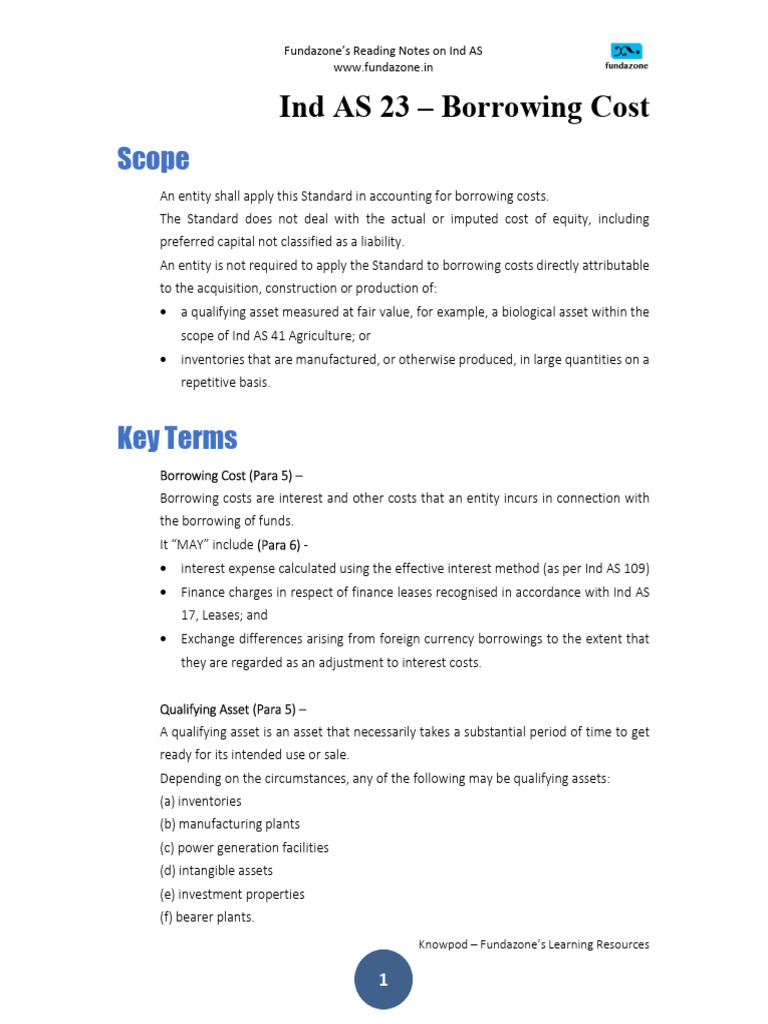 A1 Ind AS 23 | Download Free PDF | Cost | Expense