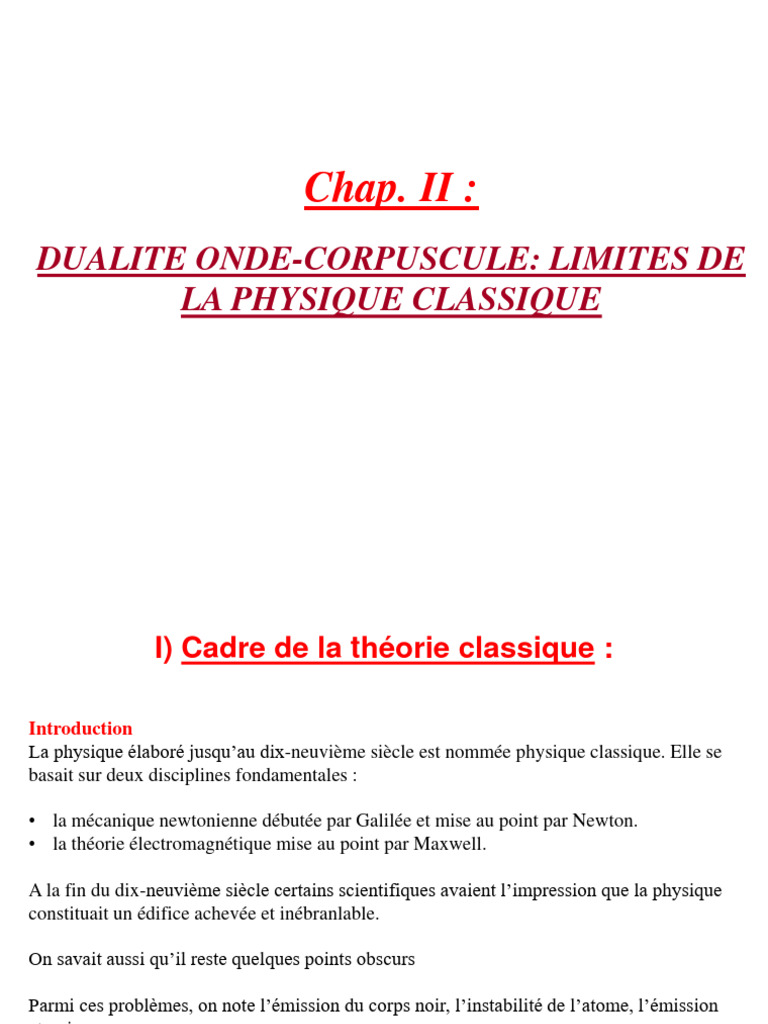 Dualité Onde-Corpuscule en Physique | PDF | Effet photoélectrique | Vagues