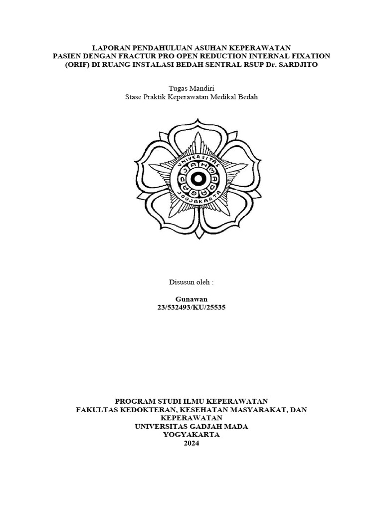 Asuhan Keperawatan Fraktur ORIF | PDF