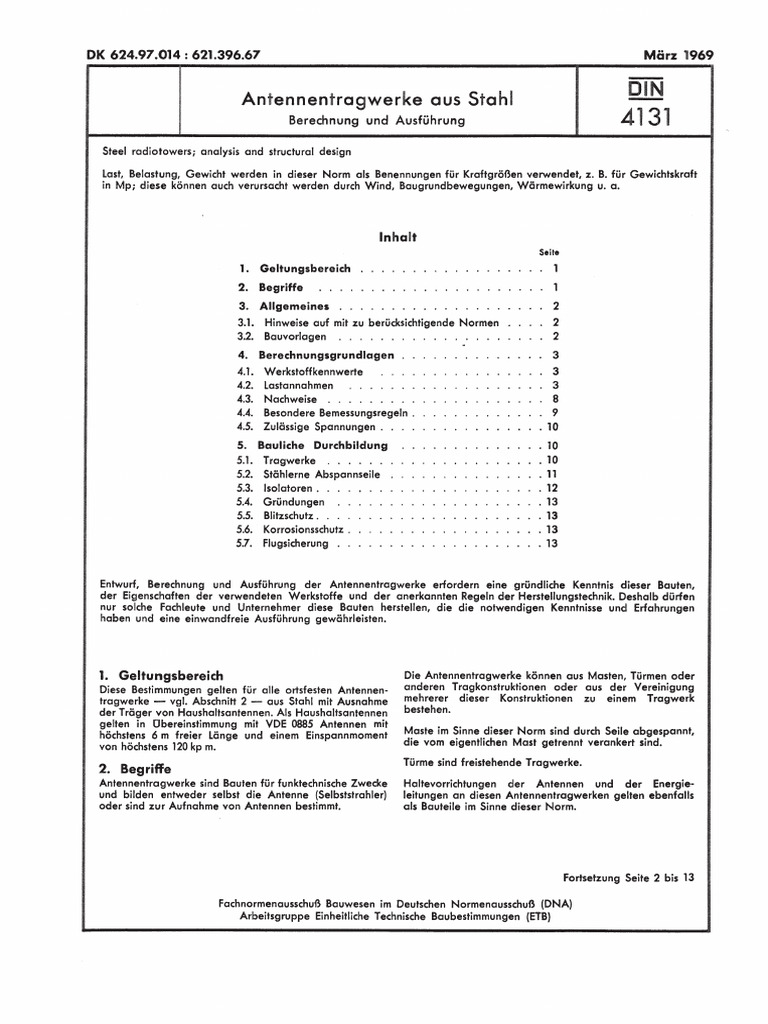 Din 4131 1969-03 | PDF