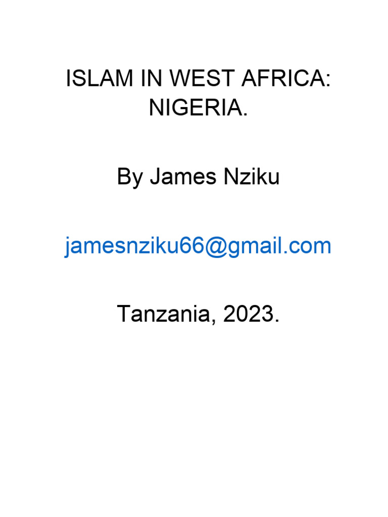 Islam in Nigeria(1) | PDF | Nigeria | Sharia