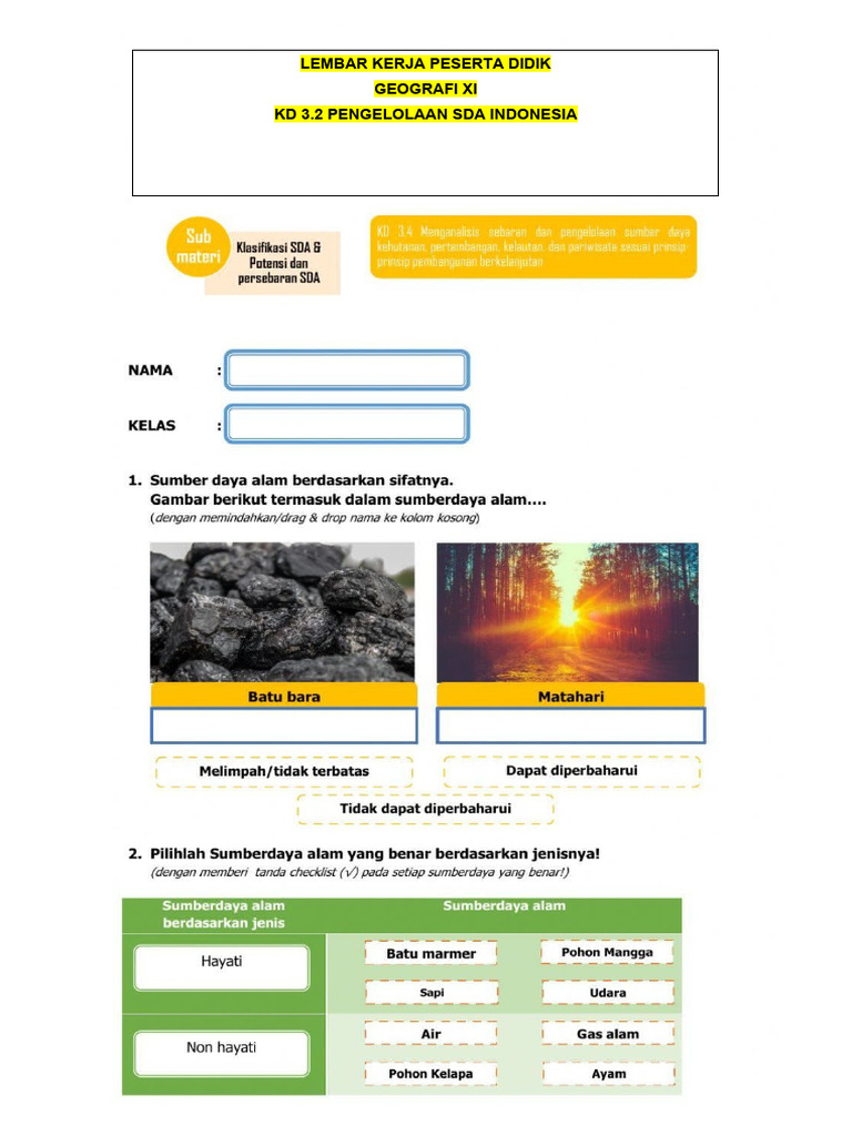 LKPD KLASIFIKASI SDA | PDF