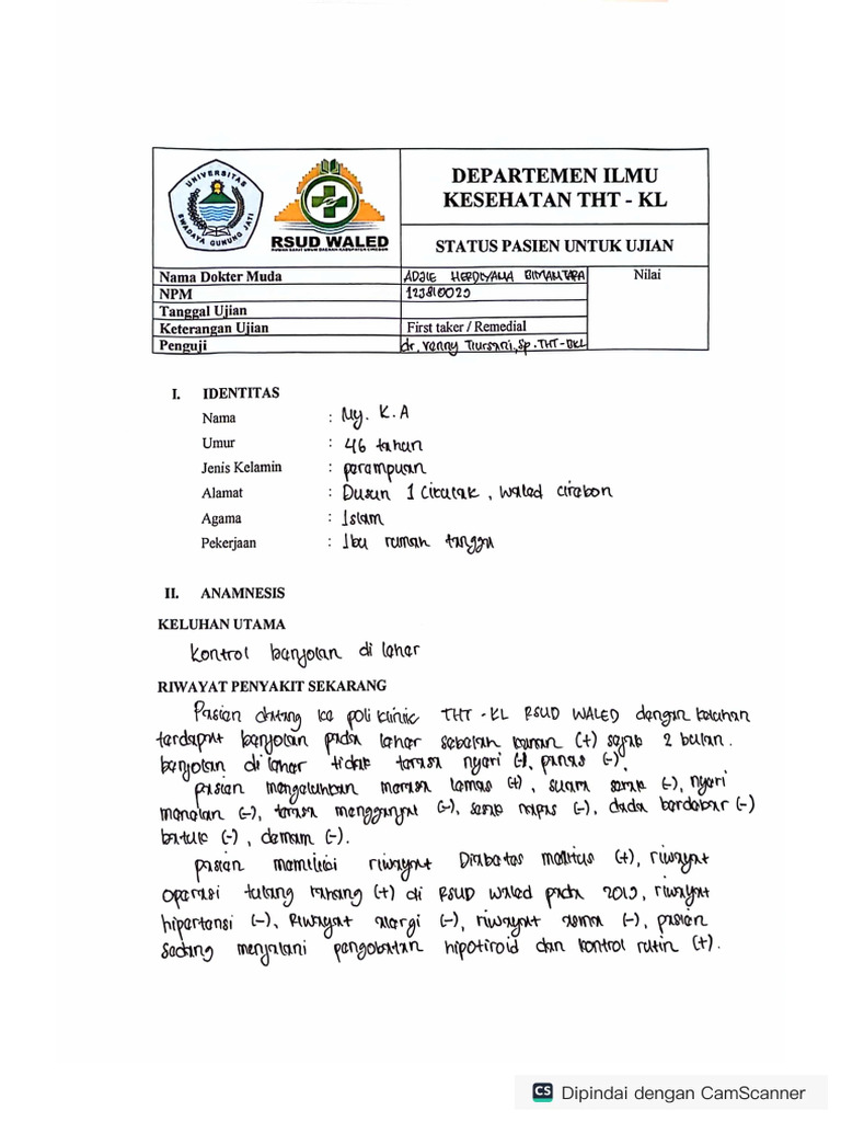 Ny. Keni Anirah46 Tahun - Status Pasien Mini CEX 2 | PDF