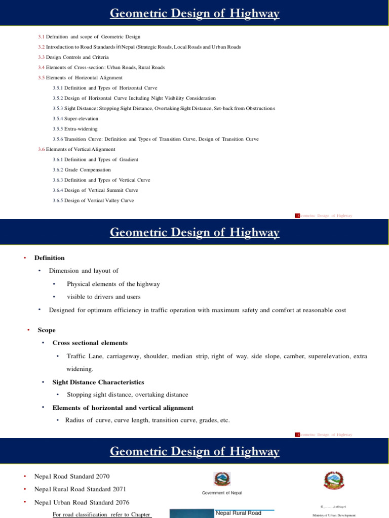 3 Geometric - Design of Highway | PDF | Road | Transport