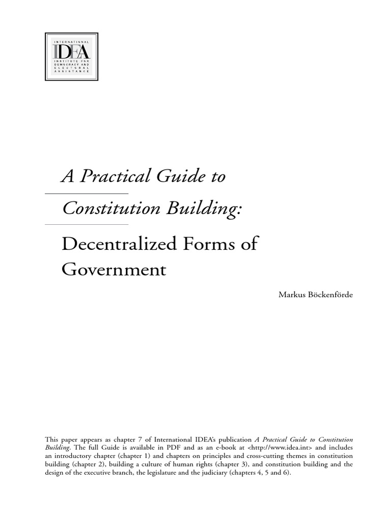 A Practical Guide to Constitution Building Decentralized Forms of ...