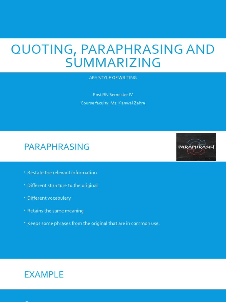 Paraphrasing Summarizing Quoting | PDF | Industrial Revolution | Intersectionality