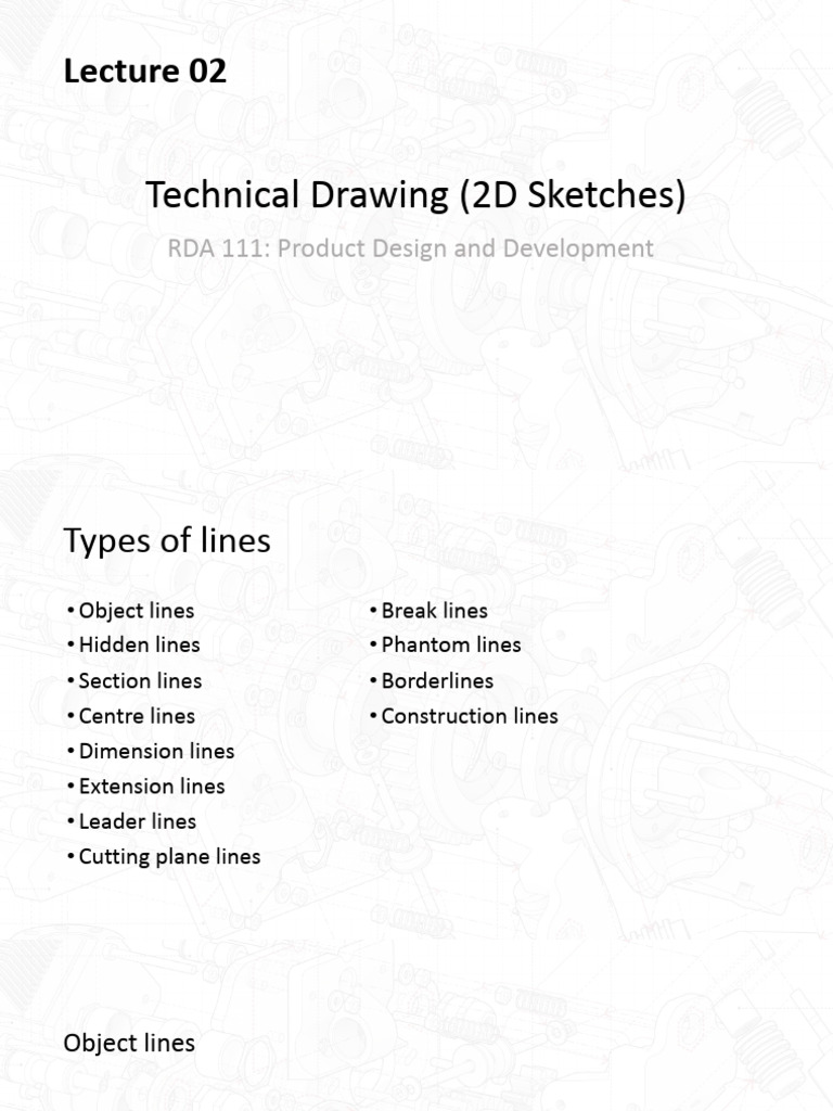 Lecture 02 (Technical Drawing - 2d Sketches) | PDF | Drawing | Technical Drawing