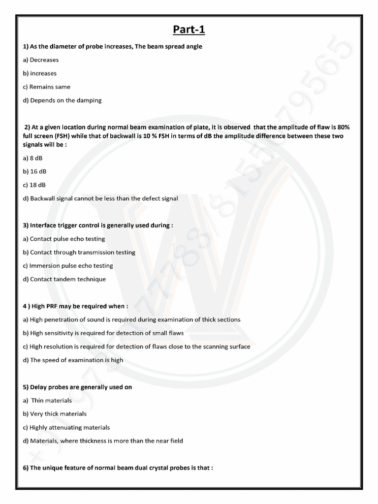 Basic ASNT Questions 2022 | PDF