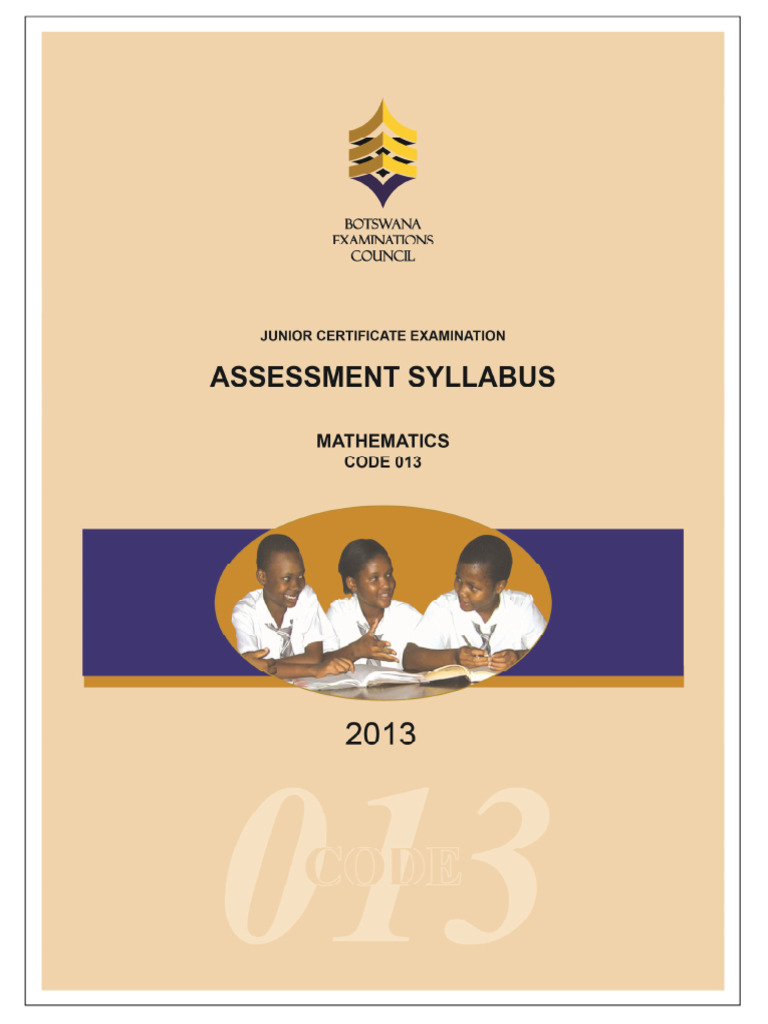 2013 JCE Maths Syllabus | PDF | Matrix (Mathematics) | Mathematics