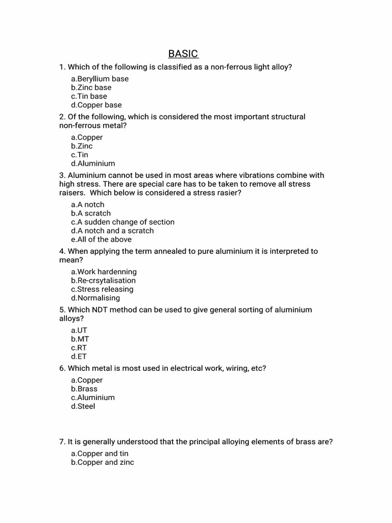 Basic Question Bank - Asnt Level-III | PDF
