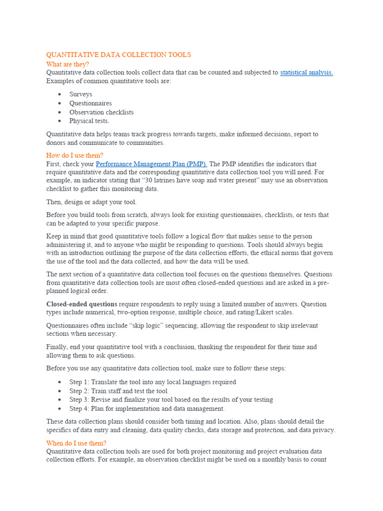 Tools of Quantitative Research | PDF | Survey Methodology | Questionnaire