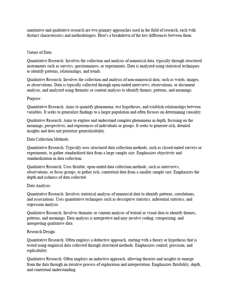 Quantitative vs Qualitative Research | PDF | Quantitative Research ... Quantitative vs Qualitative Research | PDF | Quantitative Research ...
