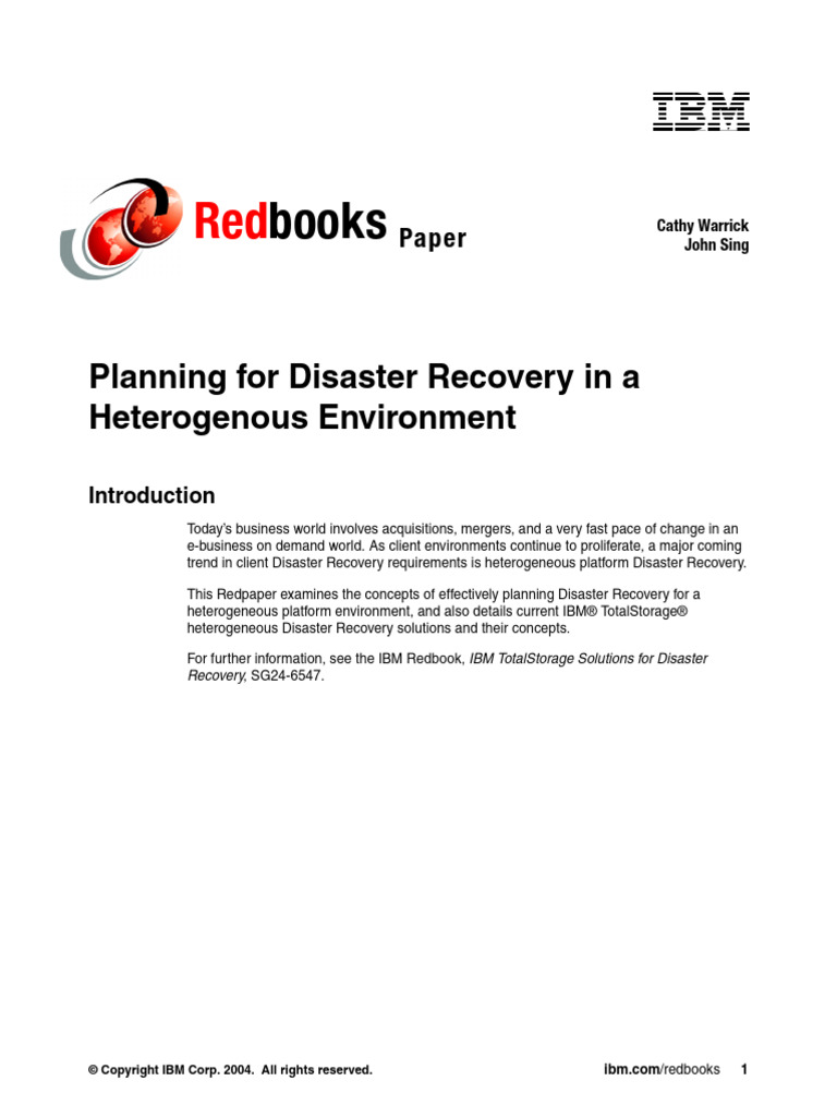 Planning For A Disaster Recovery | PDF | Databases | Disaster Recovery